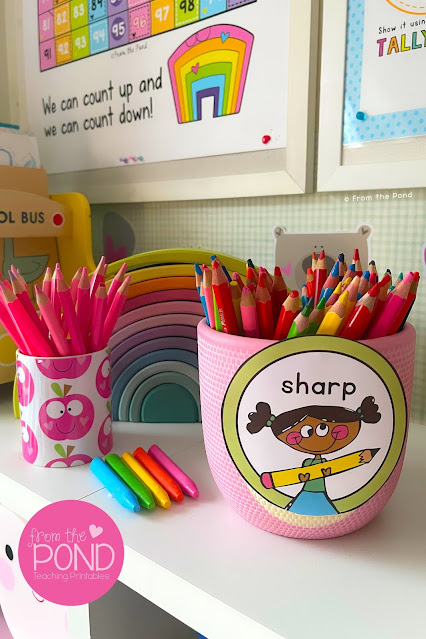 FREE Pencil Tub Labels | From the Pond