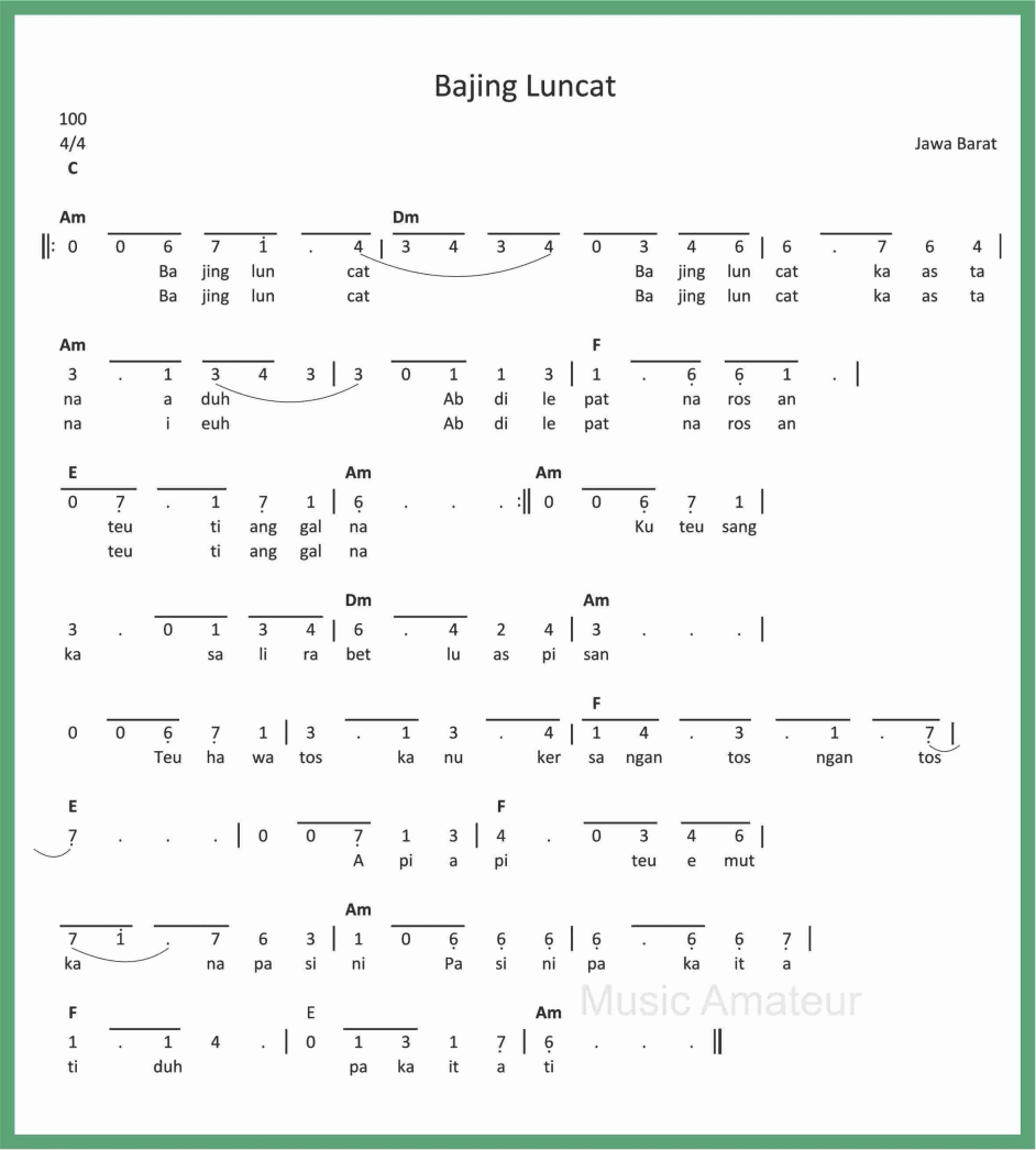 Not Angka Bajing Luncat - SEPUTAR MUSIK