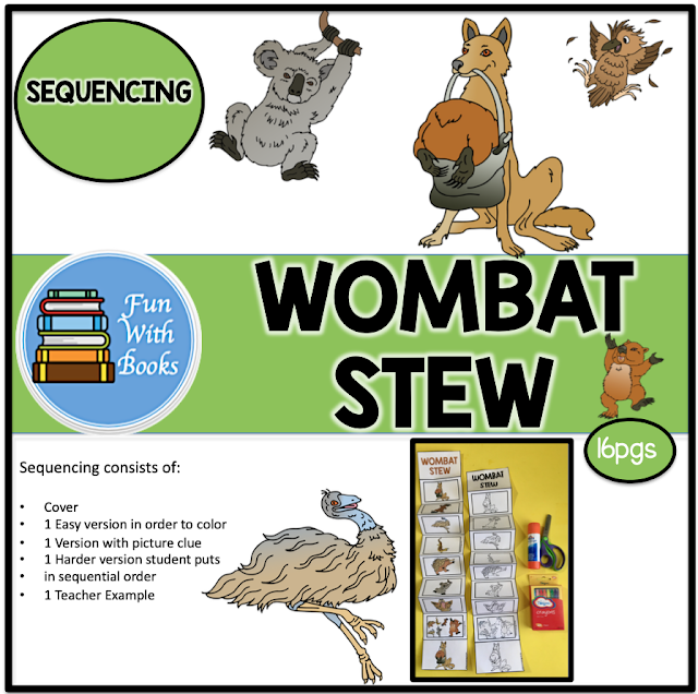 WOMBAT STEW SEQUENCING ~ Book Units by Lynn