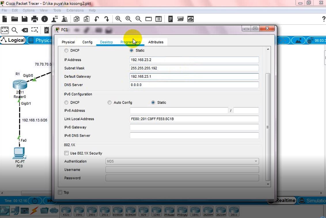 Setting Routing OSPF, Routing EIGRP, dan Routing RIPv2 pada Cisco Packet Tracer