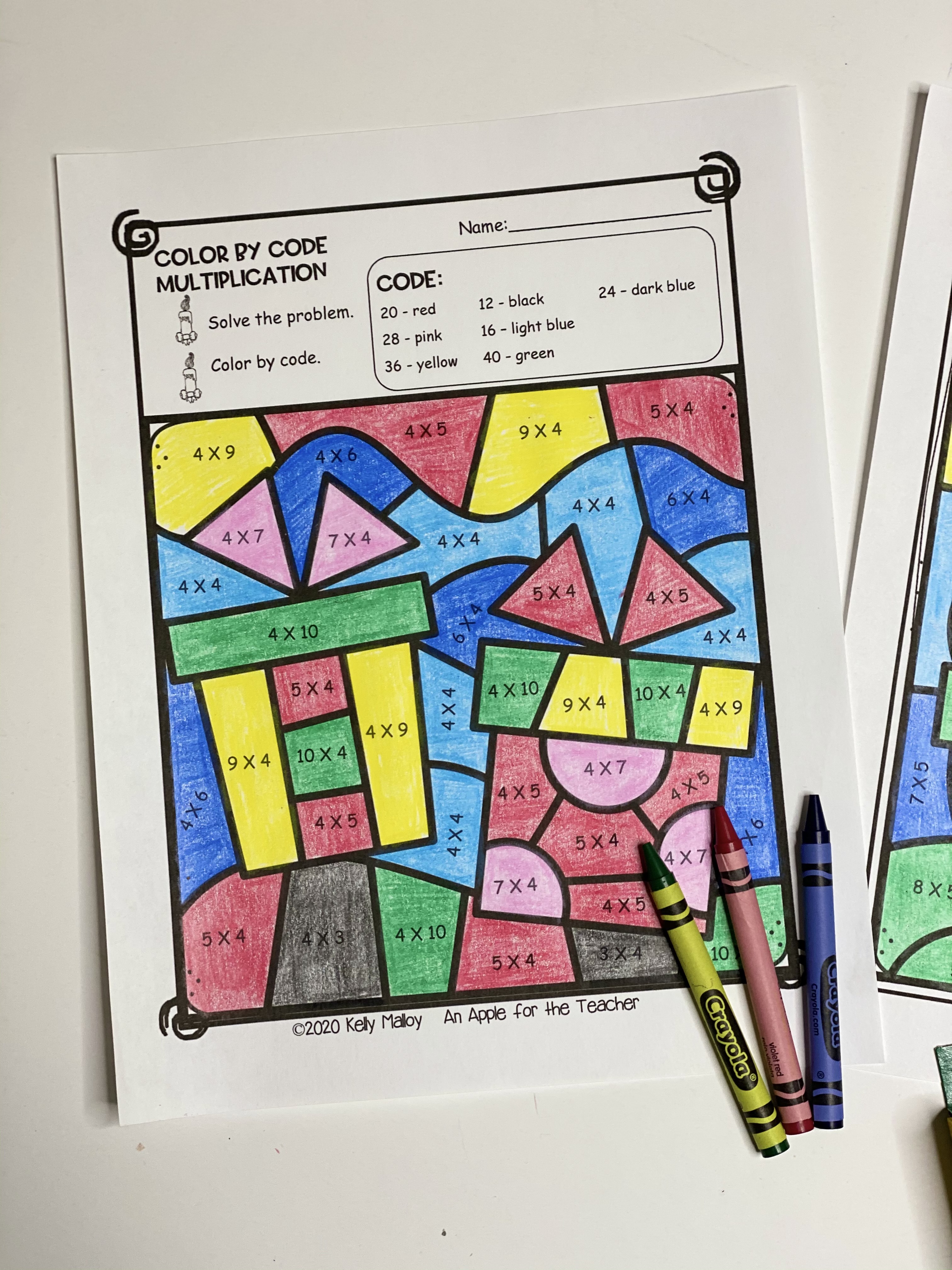 An Apple For The Teacher: Kwanzaa Color By Number Math Facts Practice ...