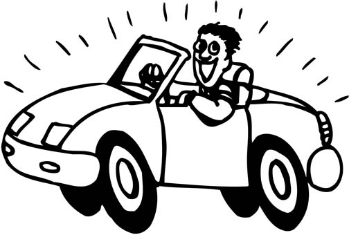Driving car happy coloring pages >> Disney Coloring Pages