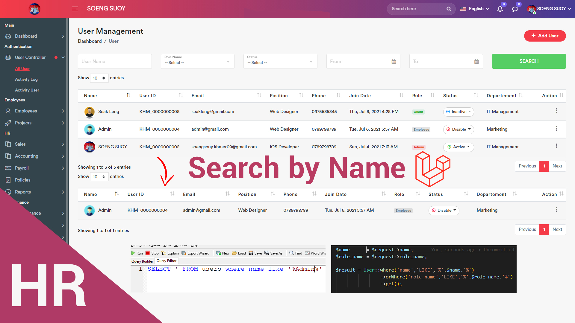 Simple and Advanced Search in Laravel 8