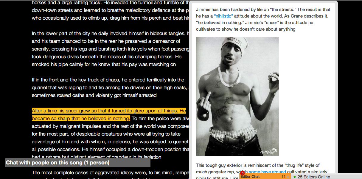THE CITY IN LITERATURE: Rap Genius Assignment