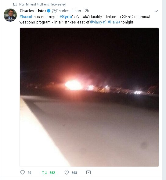 Pro-Israel Bay Bloggers: Chemical Weapons facility destroyed in Syria.
