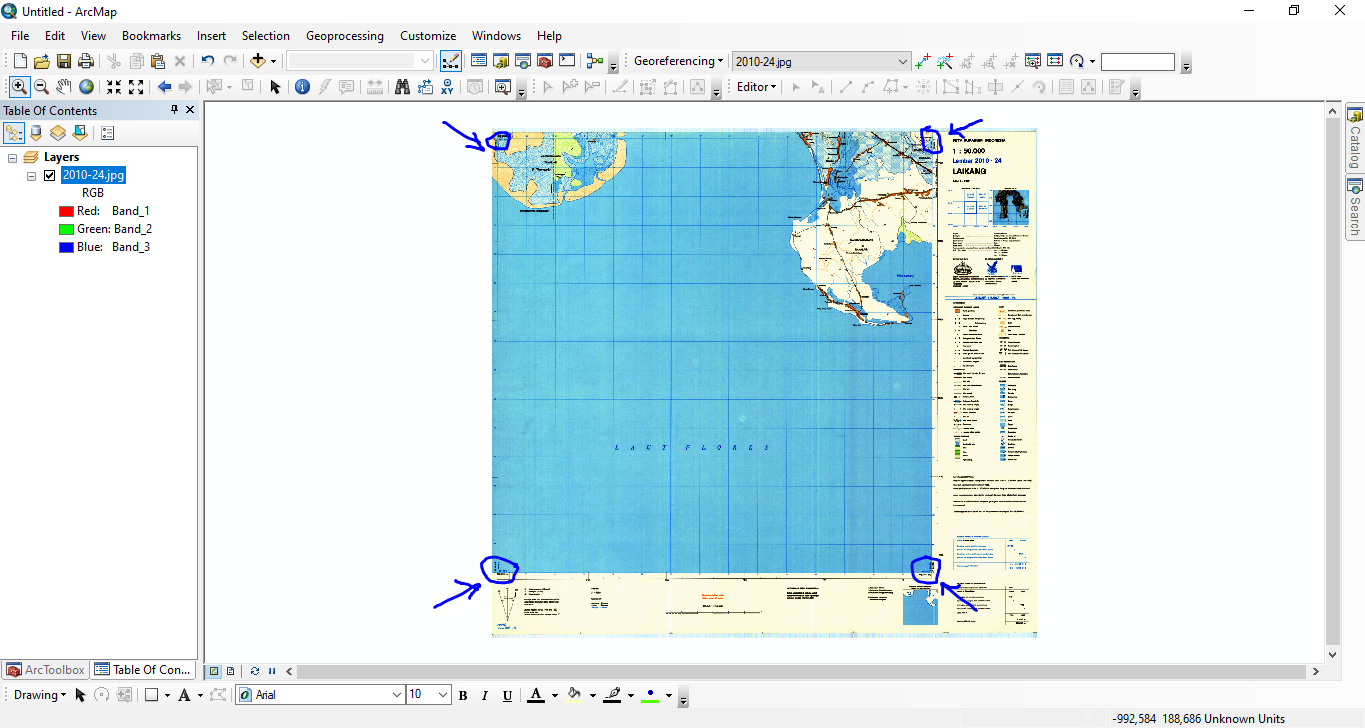 Cara Registrasi Peta Pada ArcGIS Cara Registrasi Peta Pada ArcGIS