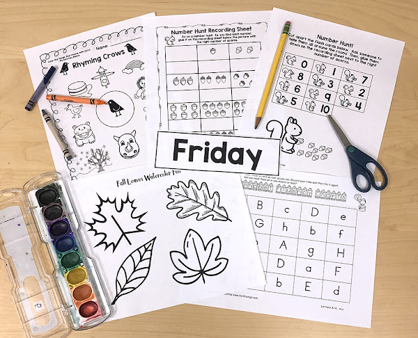 Fall WEEK 10 - TK Distance Learning Packet! (NO PREP PRINTABLES!)