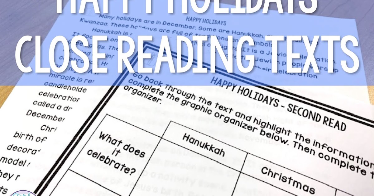Happy Holiday Close Reading Text | Fifth in the Middle