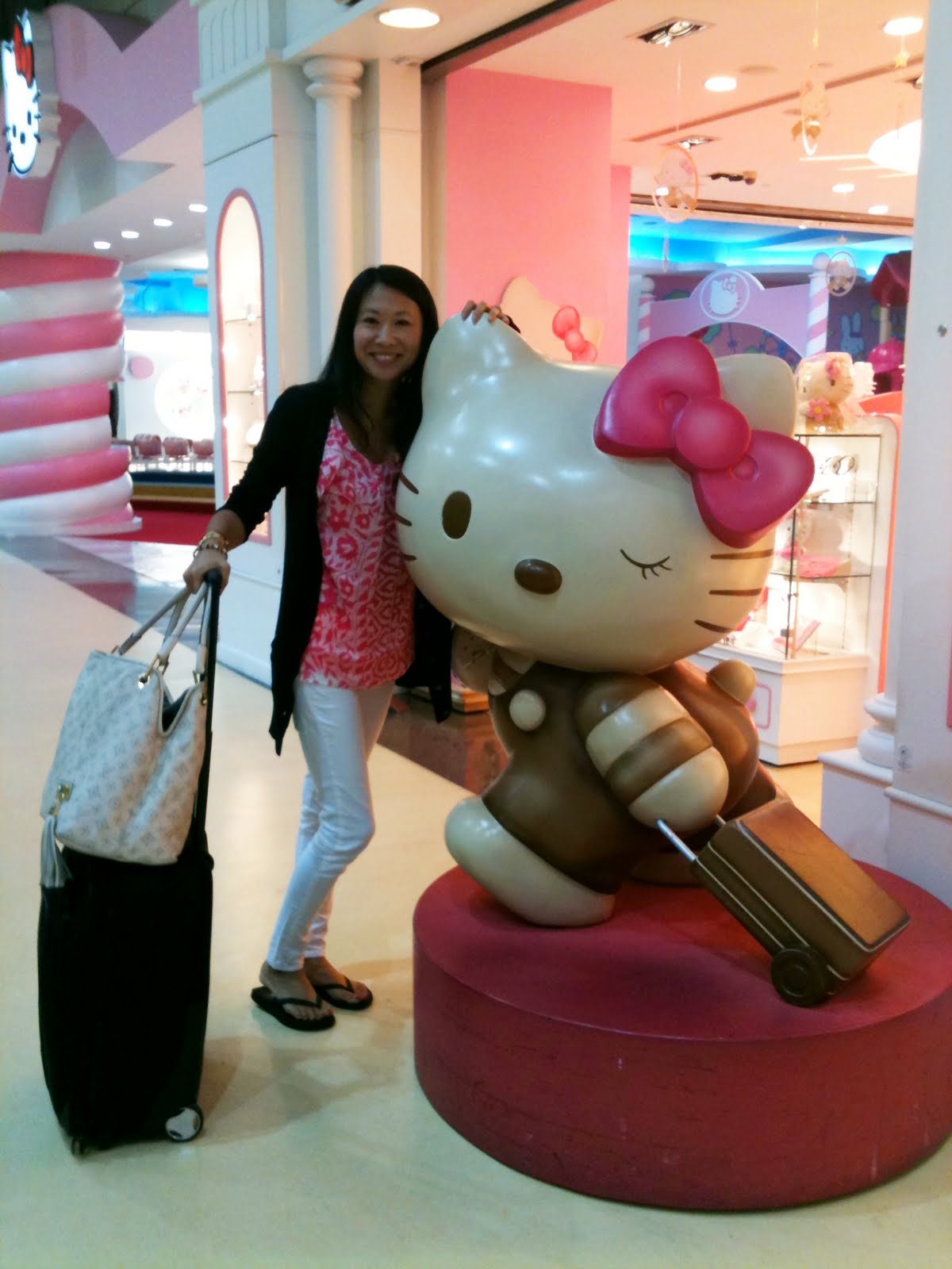 Hello Kitty @ the Taiwan Airport - Red Soles and Red Wine
