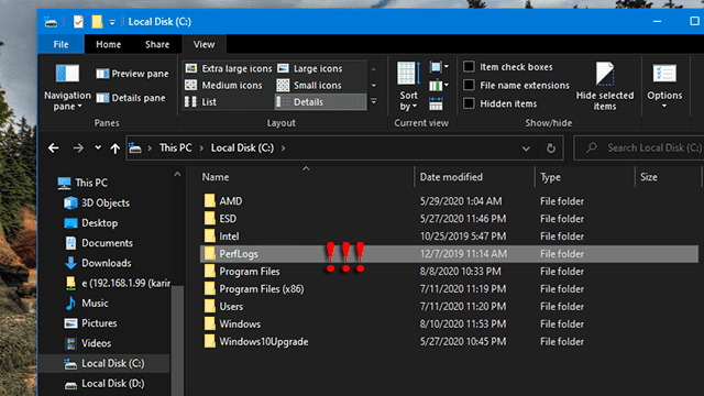 ماهو مجلد "PerfLogs" بنظام ويندوز