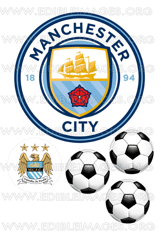 Edible Image Manchester City Birthday Cake round shape - Aisha Puchong Jaya