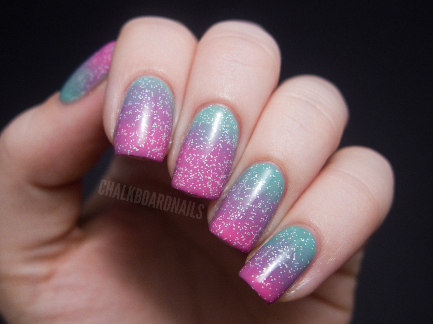 Springtime pink and green gradient | Chalkboard Nails | Phoenix ...