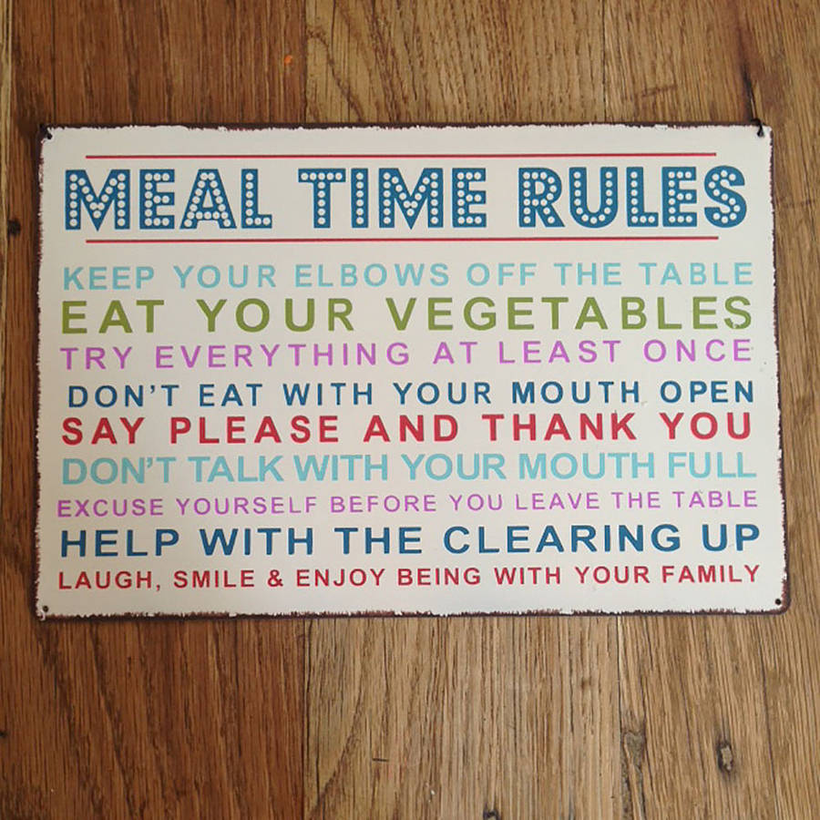 I love English: MEAL TIME RULES