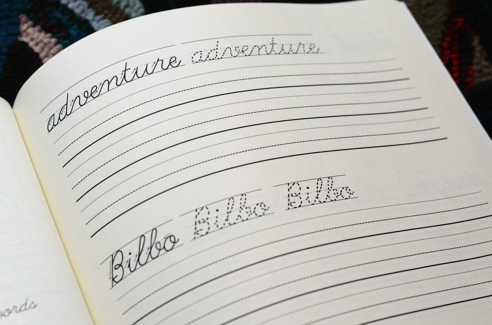 To The Rock Homeschool: Learning Cursive with The Hobbit, Cursive workbook