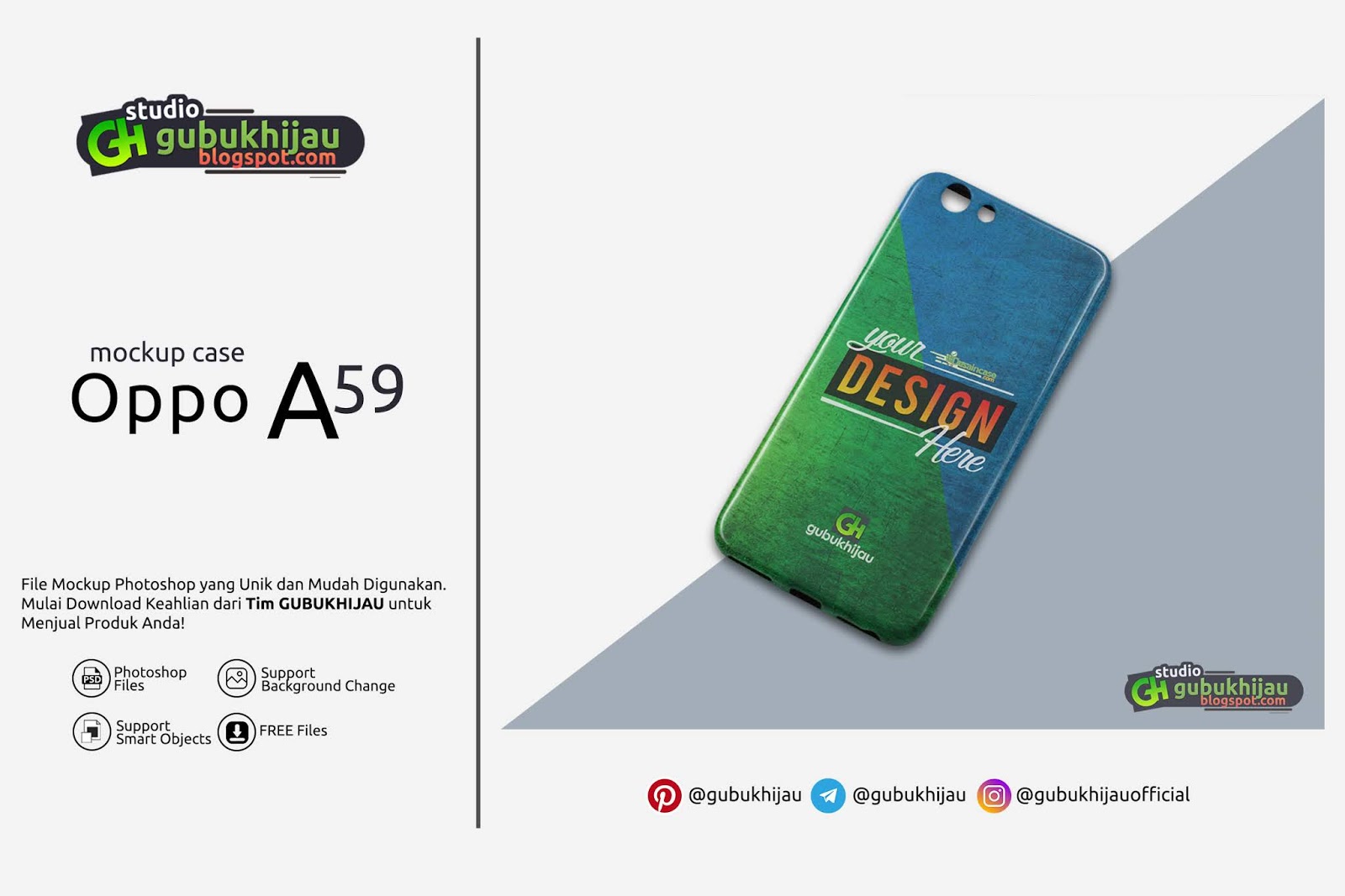 Mockup Custom Case Oppo A59 By Gubukhijau