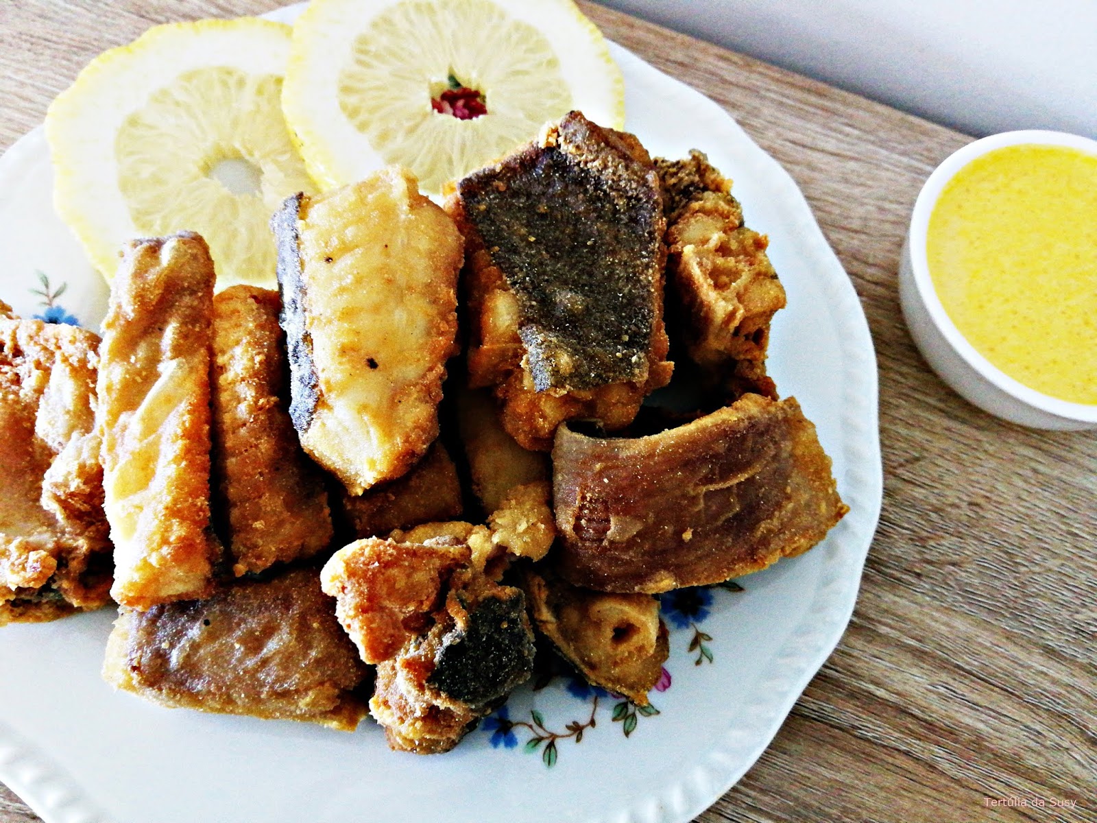 Raia frita com maionese de alho - Tertúlia da Susy