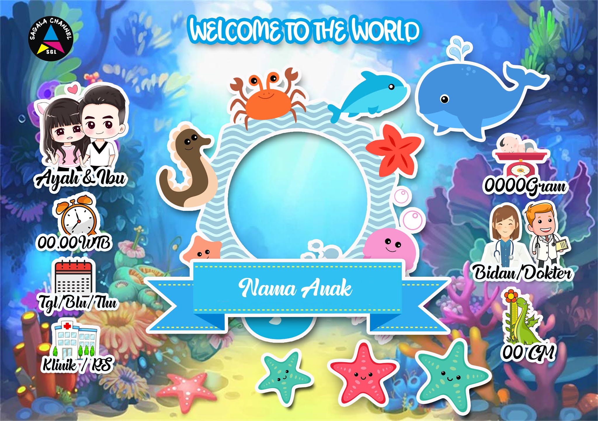 Free 70+ Desain Biodata Bayi Format CDR dan PSD Siap EDIT - TUTORiduan.com