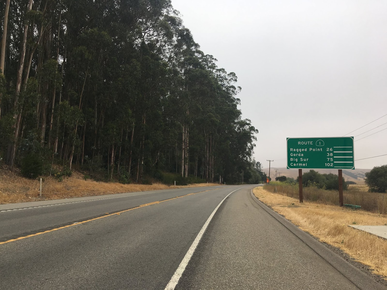 Shield of the Day; the California State Route 1 closure signs in Big Sur