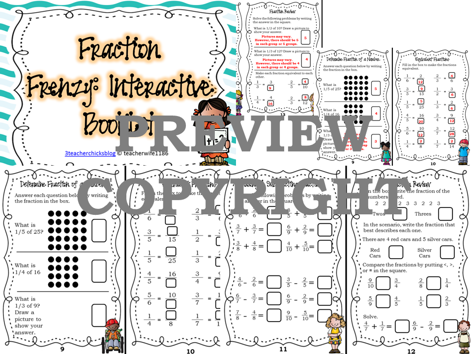 3 Teacher Chicks: Fraction Frenzy Pack-ed with Fun....A FREEBIE & a ...