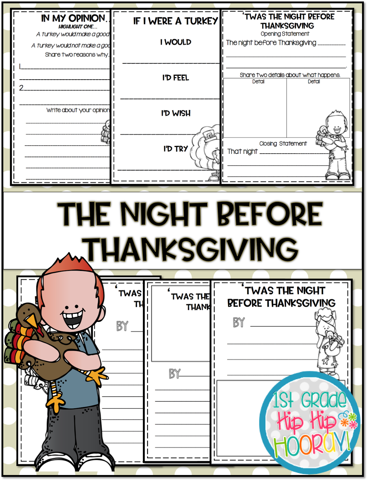 1st Grade Hip Hip Hooray!: 'TWAS the Night Before Thanksgiving