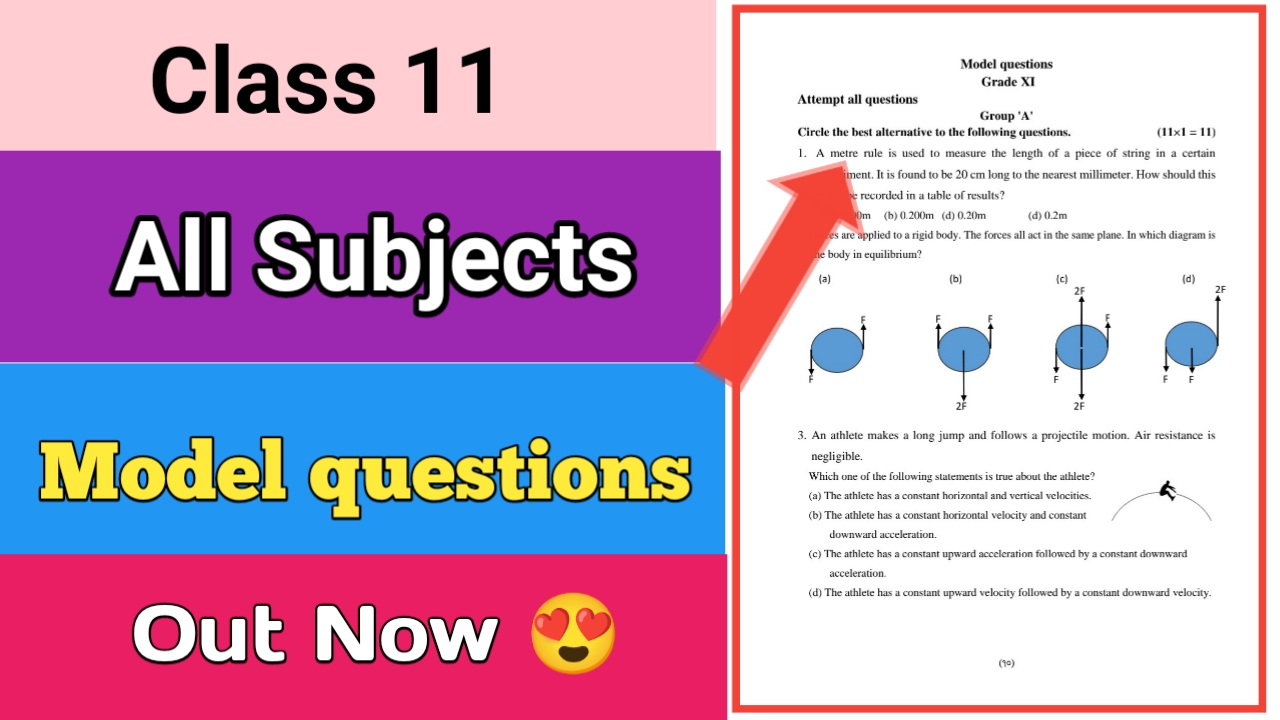Class 11 Model Questions [ All Subjects ] 2080 Pdf Download
