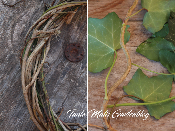 Oktobergarten und ein gedrehter Efeukranz DIY