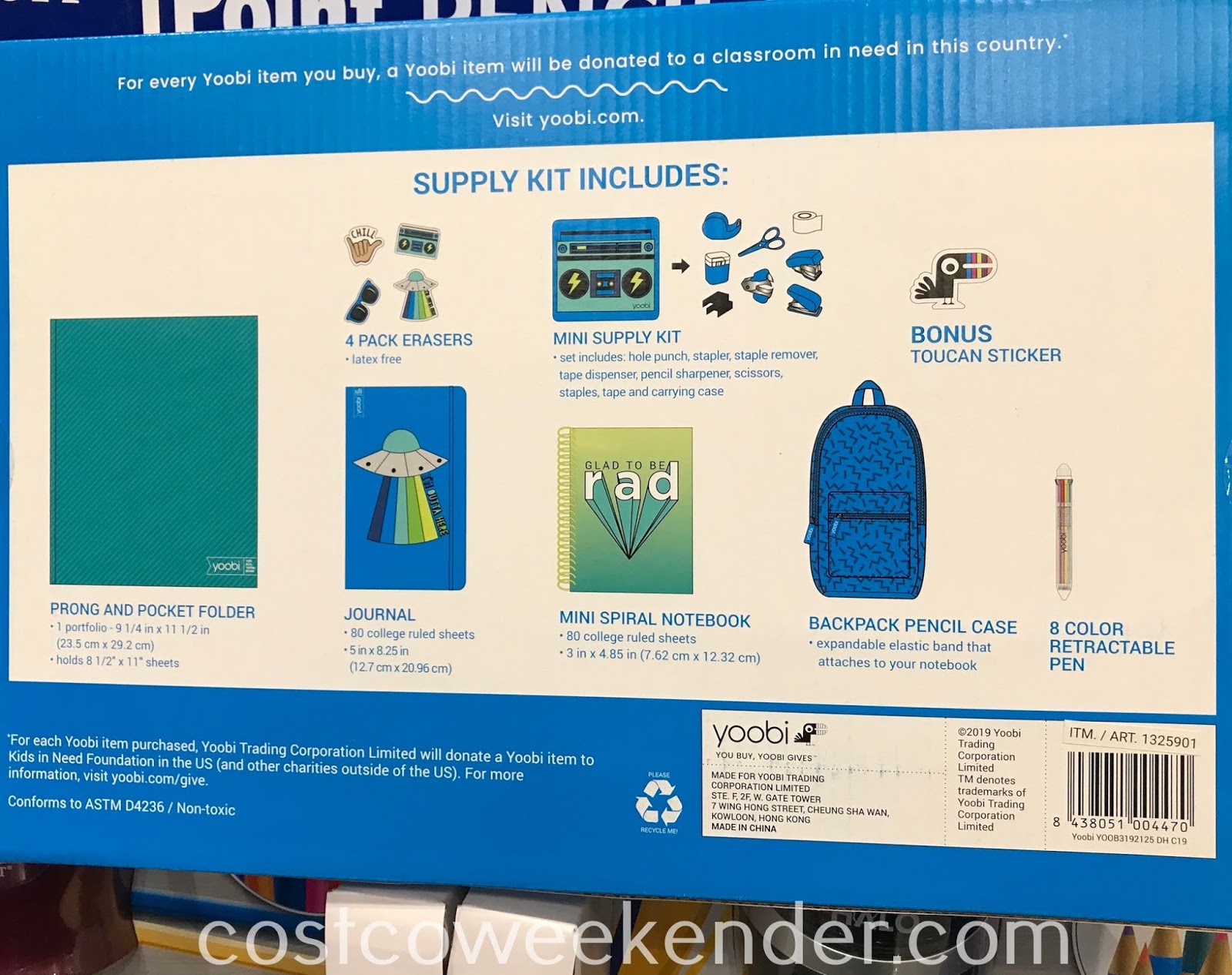 Yoobi School Supply Kit | Costco Weekender