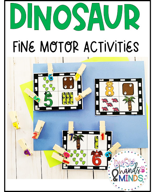 Dinosaur Fine Motor Task Boxes for Preschool | Busy Hands and Minds