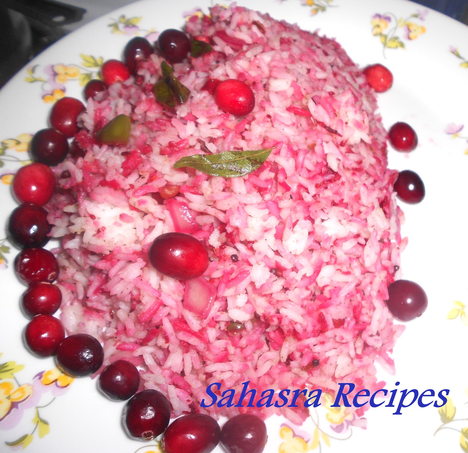 Sahasra Recipes: Cranberry Rice