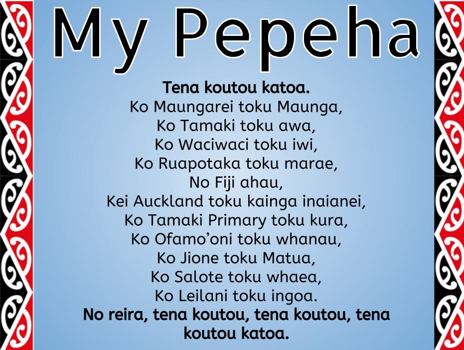 Leilani @ Tamaki Primary School: My Pepeha