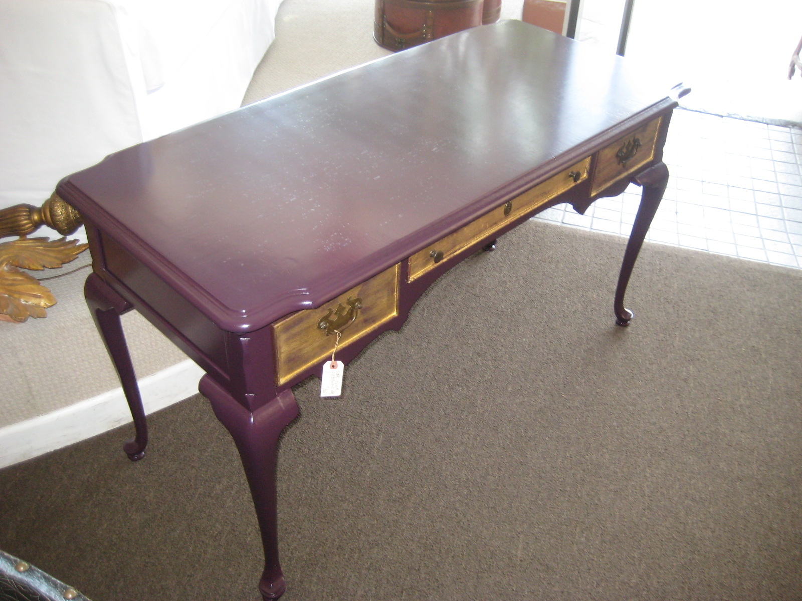 Heaven Antique Furniture & Upholstery: Custom Purple Desk with Lacquer ...