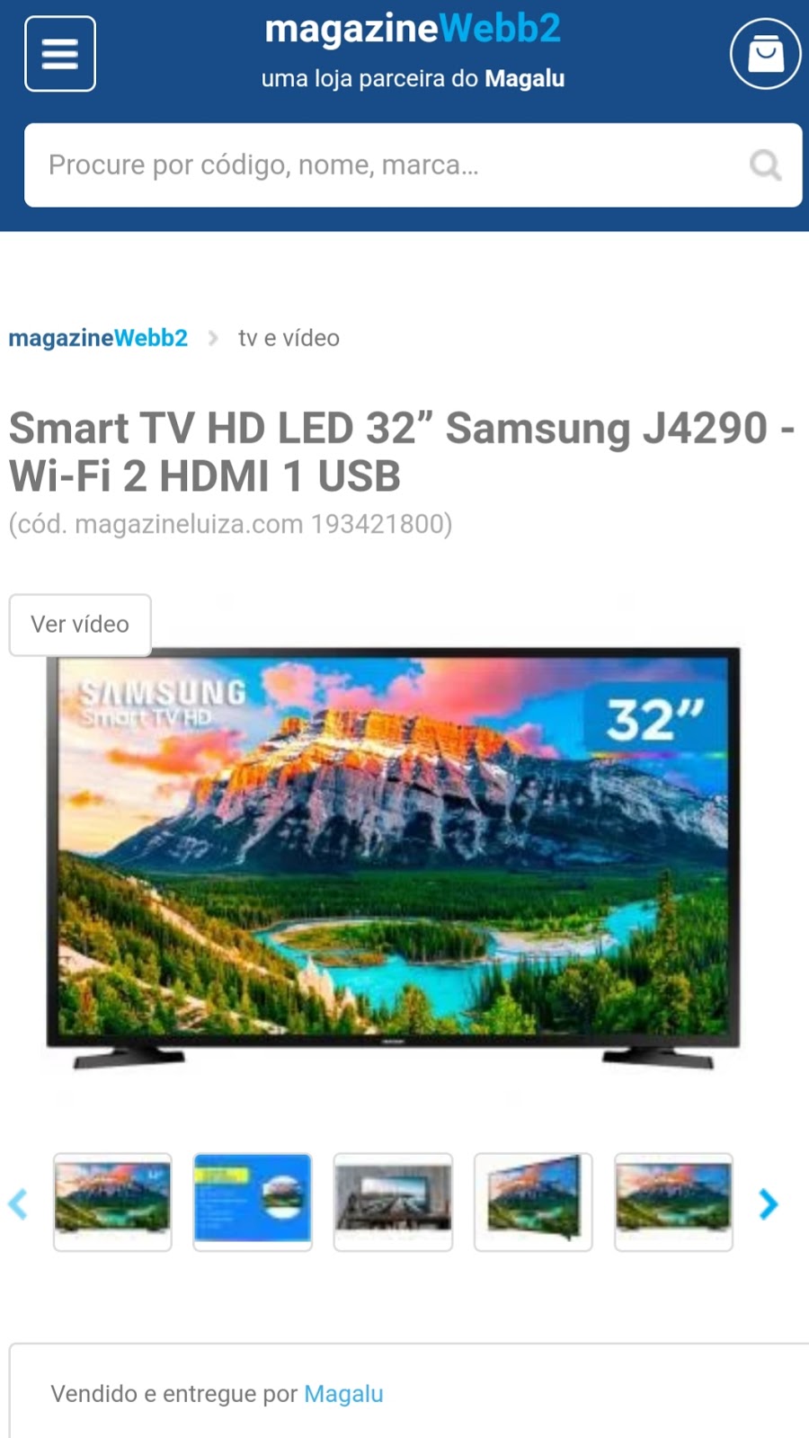Smart TV Samsung 32 polegadas , por apenas R$1.049