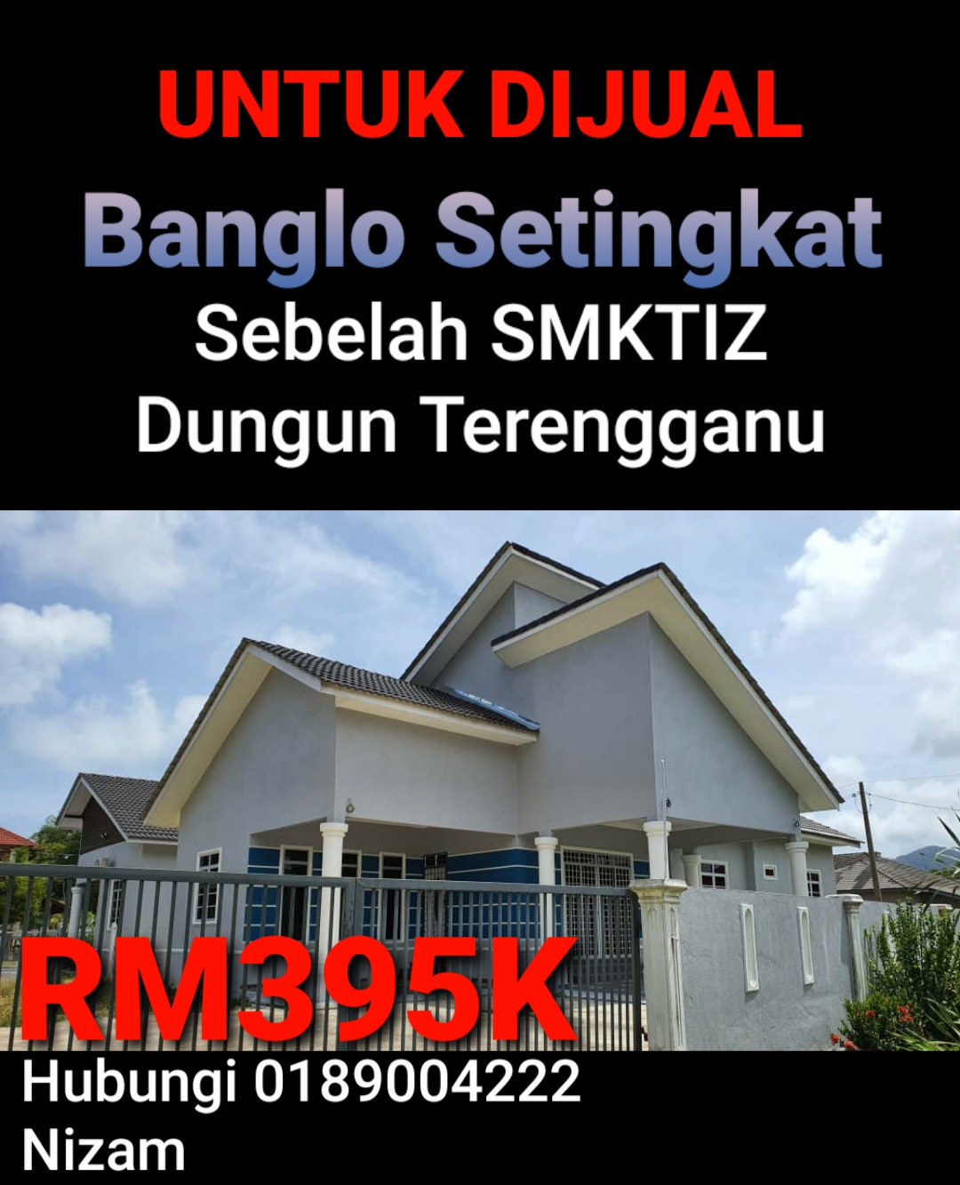 BANGLO SETINGKAT SEBELAH SMKTIZ BALAI BESAR DUNGUN