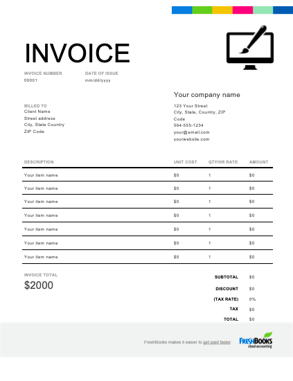 Invoice For Website Design - Invoice Template