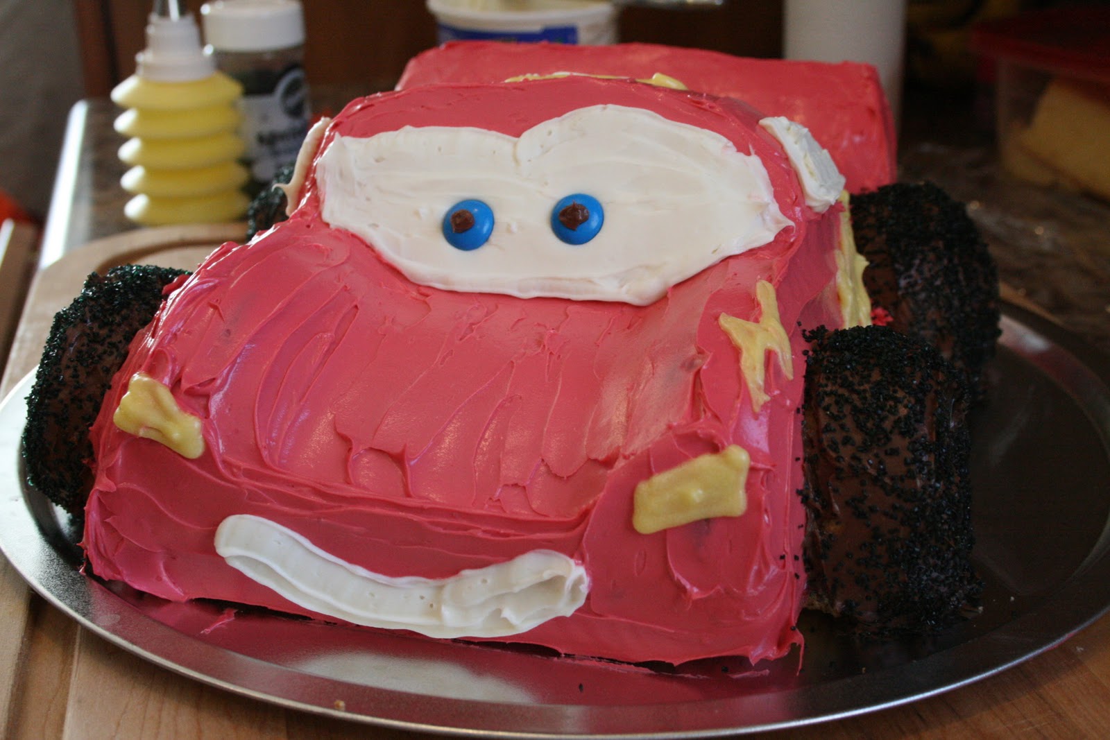 Things I Like To Make: Homemade Lightning McQueen Birthday Cake