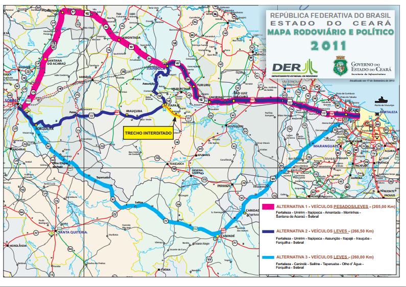 Blog do Mardem: Itapajé: Trecho da BR-222 será interditado na ...