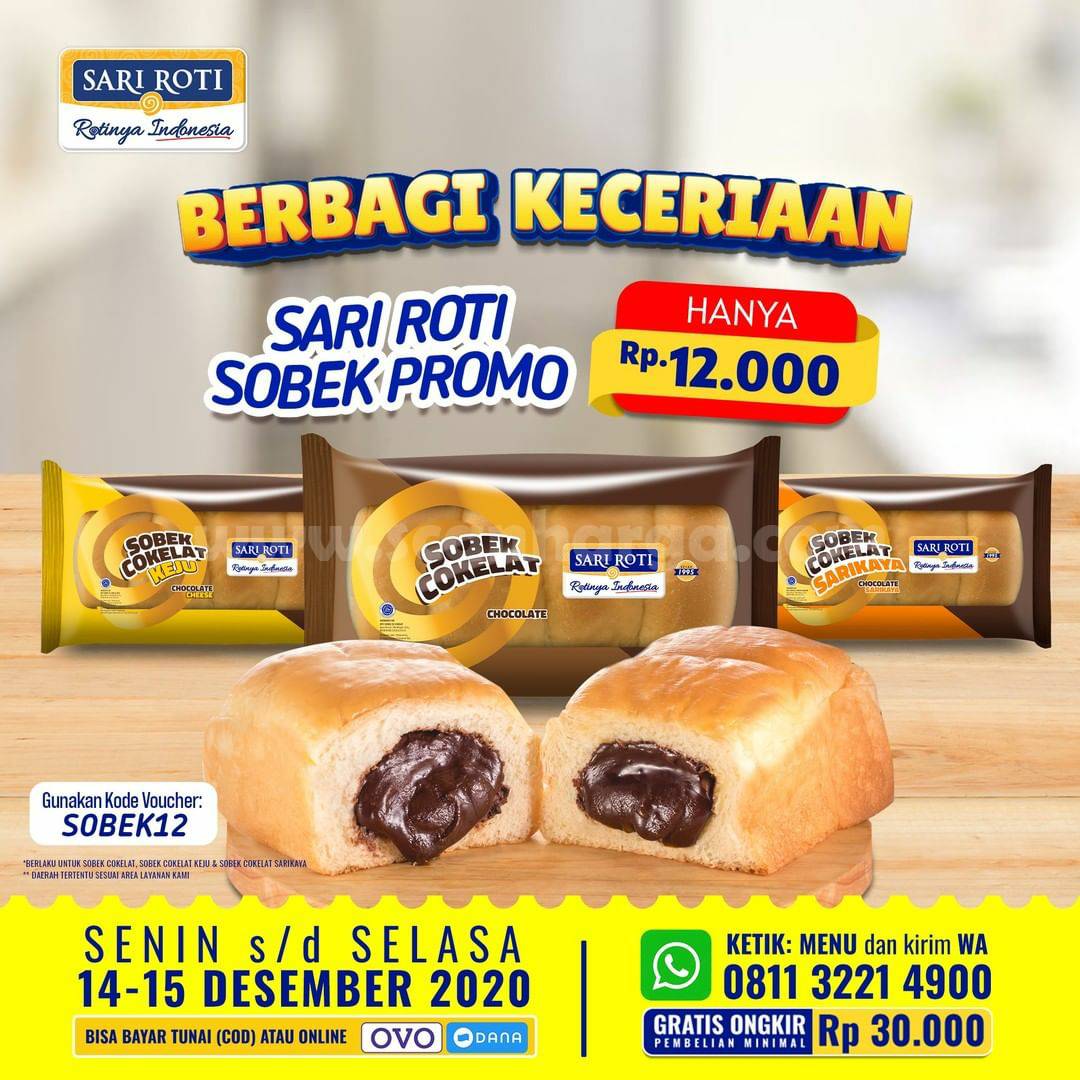 SARI ROTI Promo Sobek Day – semua varian Roti Sobek cuma Rp 12.000 ...