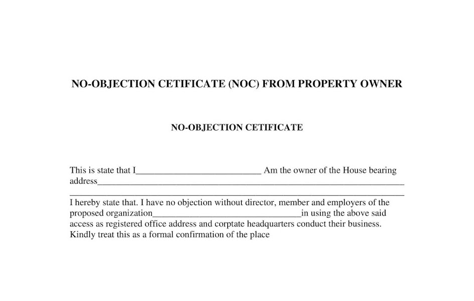 No Objection Certificate