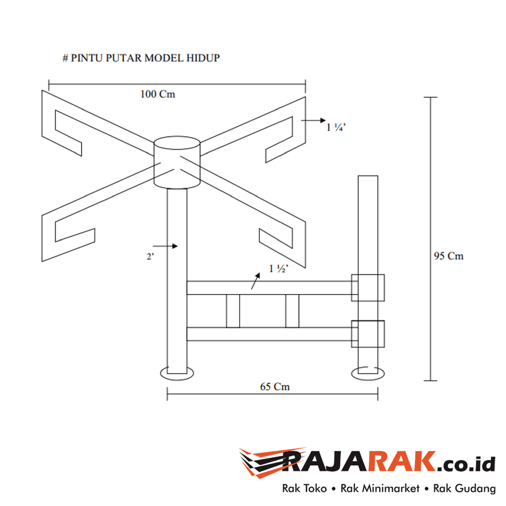 PINTU PUTAR STAINLESS HIDUP (LIVE TURNSTILE) | RAJARAK.CO.ID | Raja Rak ...