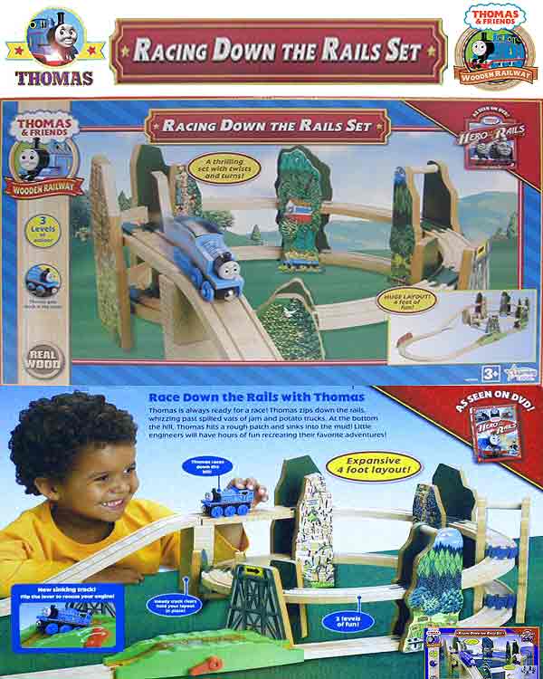 Race Down The Rails Thomas The Train Wooden Railway Playset | Train Thomas the tank engine ...