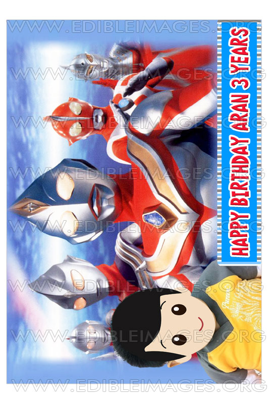 Edible Image Ultraman for 3rd Birthday cake - Aisha Puchong Jaya