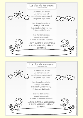 Me encanta escribir en español: Canción: Los días de la semana (La ...