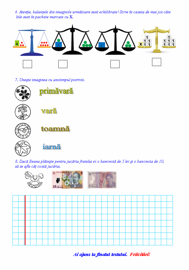 Test de evaluare finală-MEM, clasa pregătitoare - Materiale didactice ...