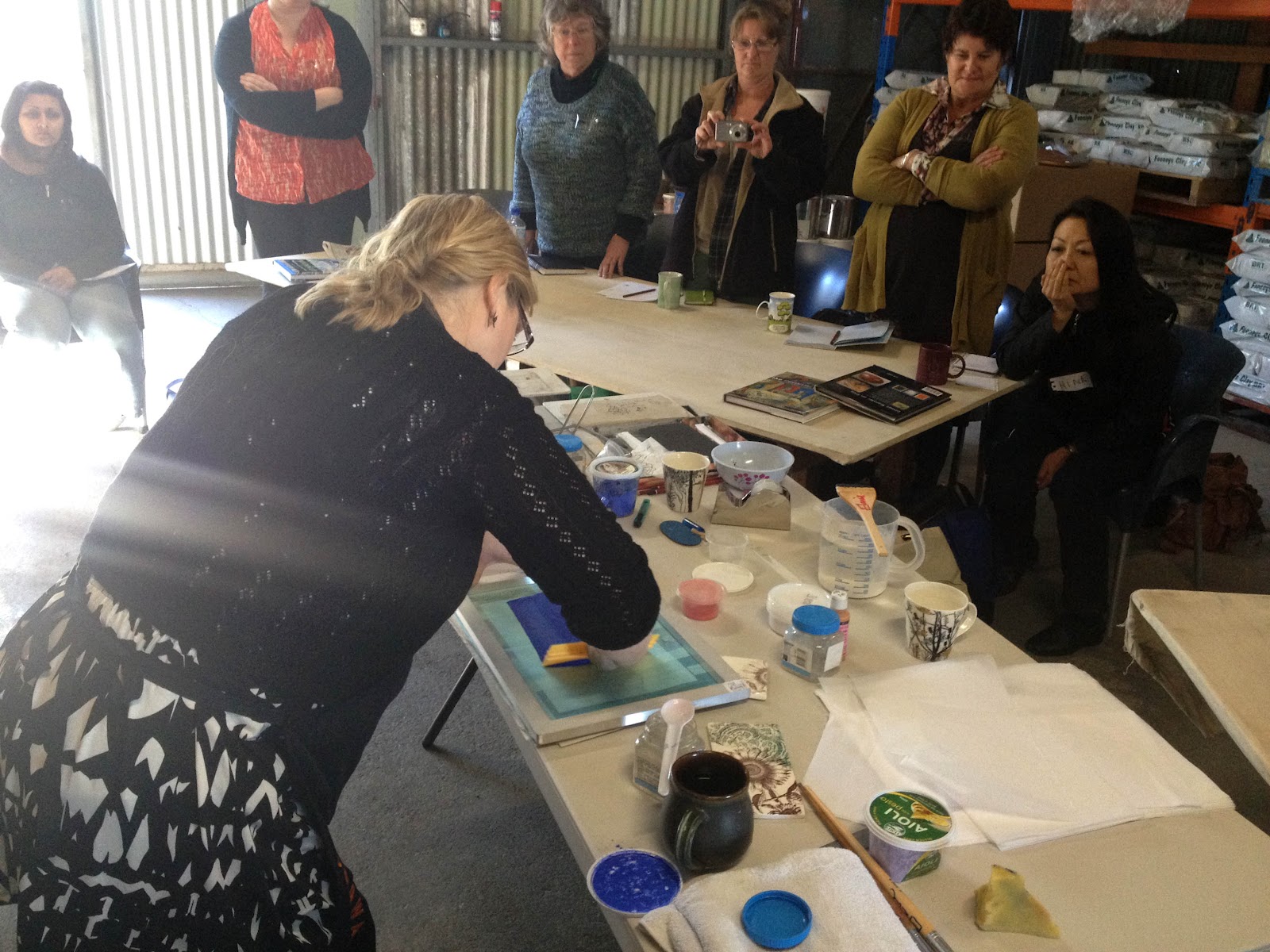 ELAINE BRADLEY: Printing on clay, again.