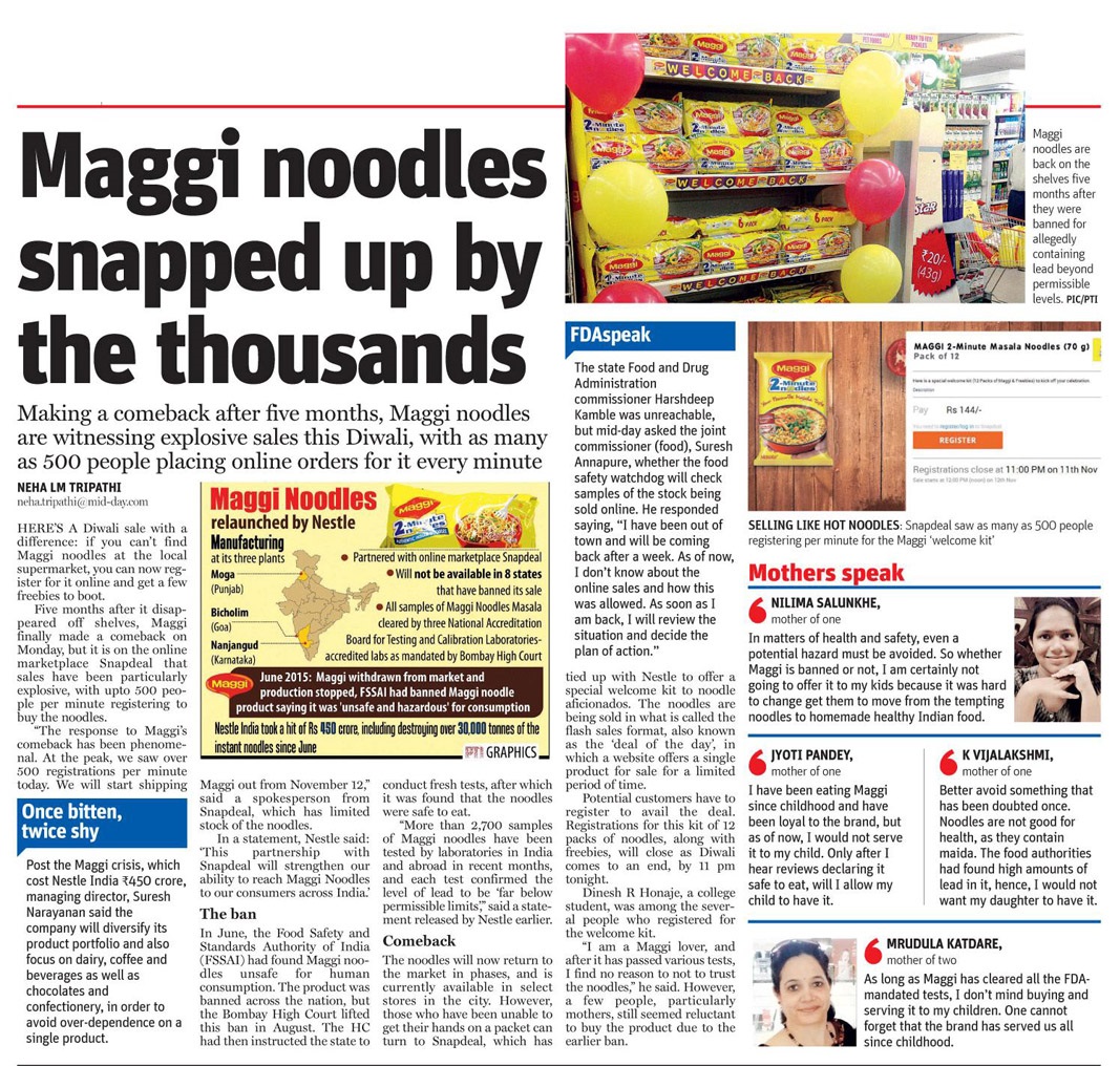 FOOD SAFETY LATEST: Nov 11, 2015