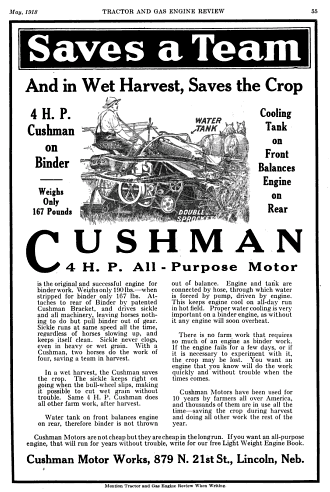 Stuhr Museum of the Prairie Pioneer's Engines: c. 1910s Cushman Model C ...