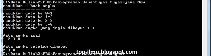 spot n travel: Menghapus Nilai Array pada Java