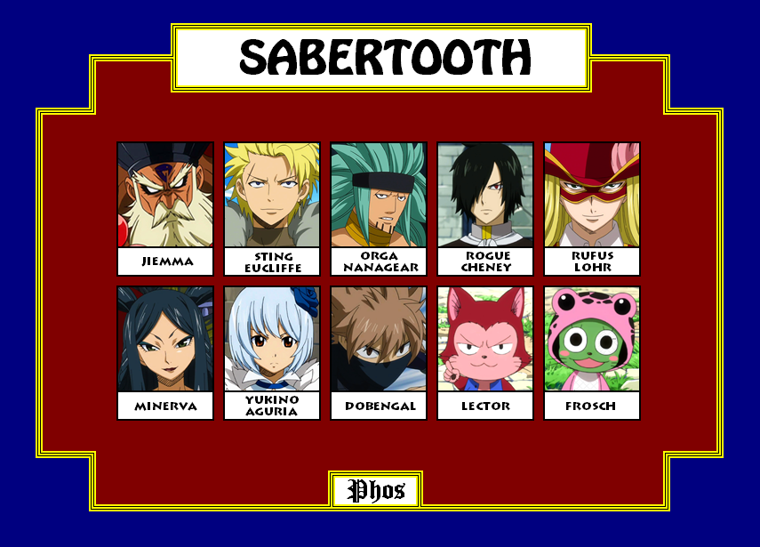 Universo Animangá: Guildas de Fairy Tail: Sabertooth