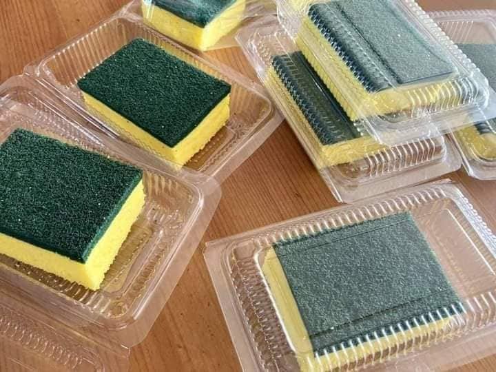 Kek Span Basuh Pinggan (Sponge dish cake)Resepi Di Sediakan