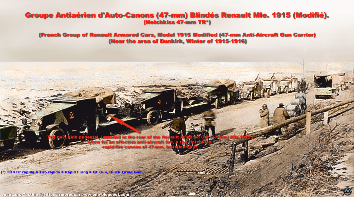 Armored Cars in the WWI: French Group of Renault Anti-Aircraft Armored ...